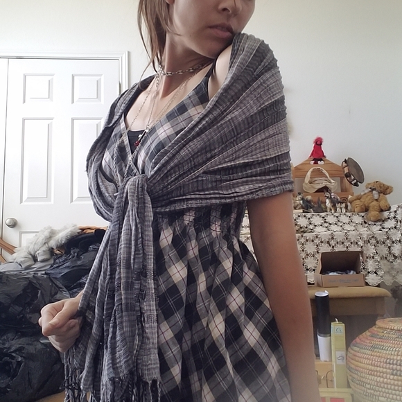 Accessories | Y2k Grey Plaid Scarf | Poshmark